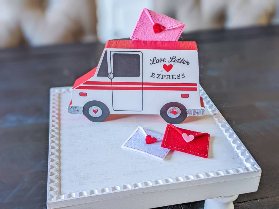 Valentine's Mail Truck, Valentine's Tiered Tray Decor, Love Letter ...