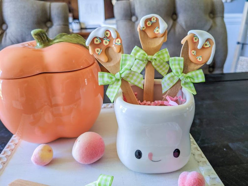 Fake Peaches and Cream Mini Spoon Peach Tiered Tray Decor - Etsy