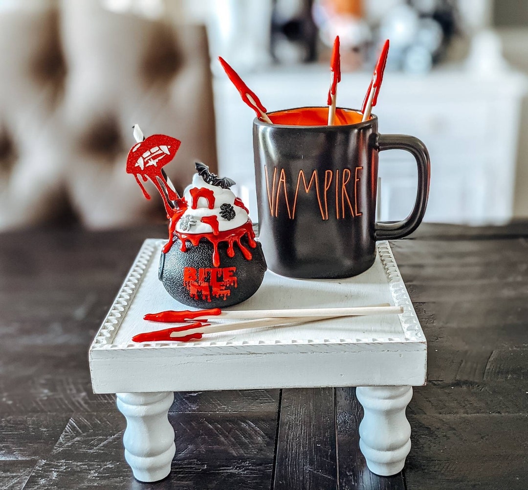 Vampire Mini Cauldron , Halloween Tiered Tray Decor, Fake Vampire Blood ...