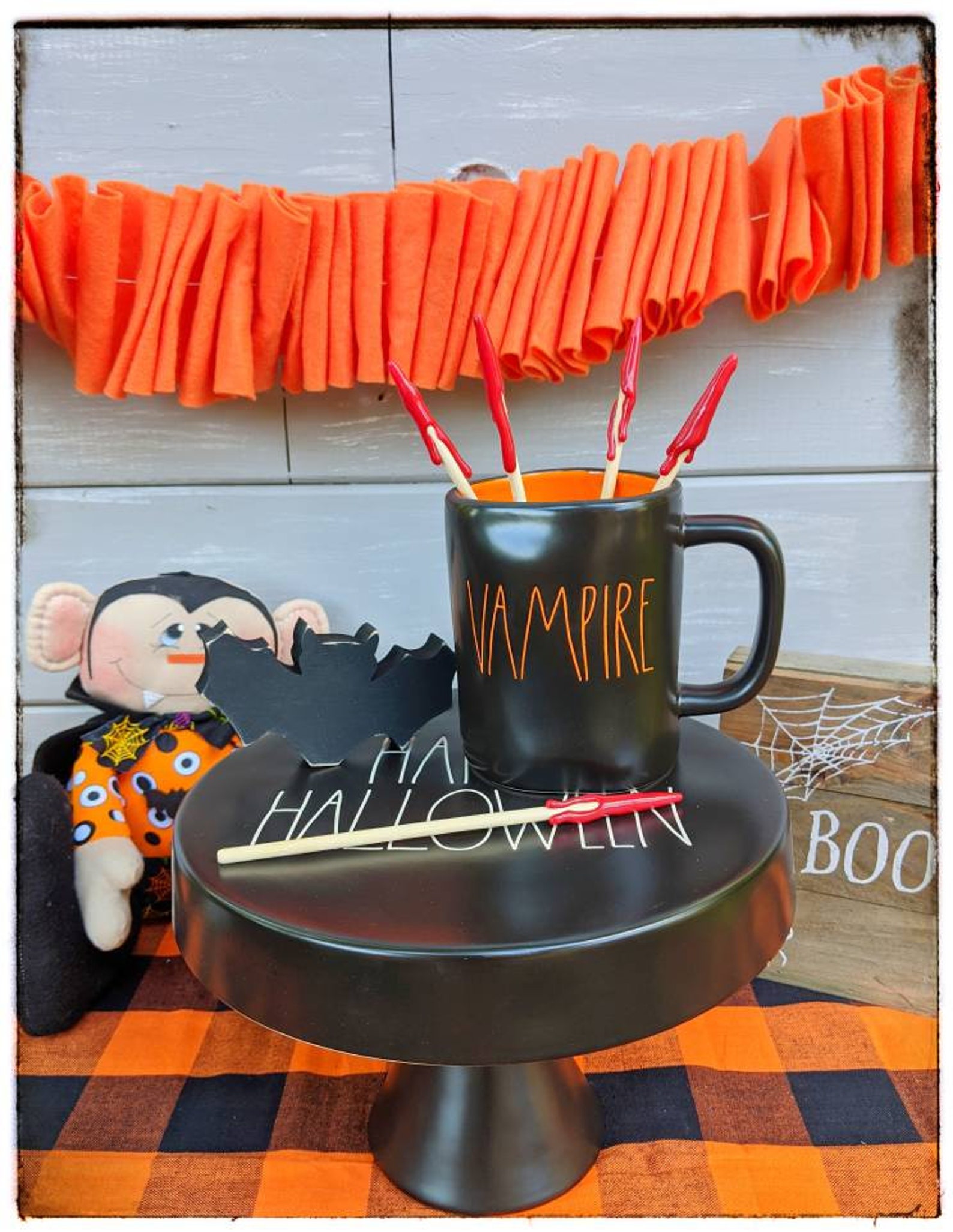 Fake Blood Vampire Stake Halloween Tiered Tray Decor Vampire - Etsy