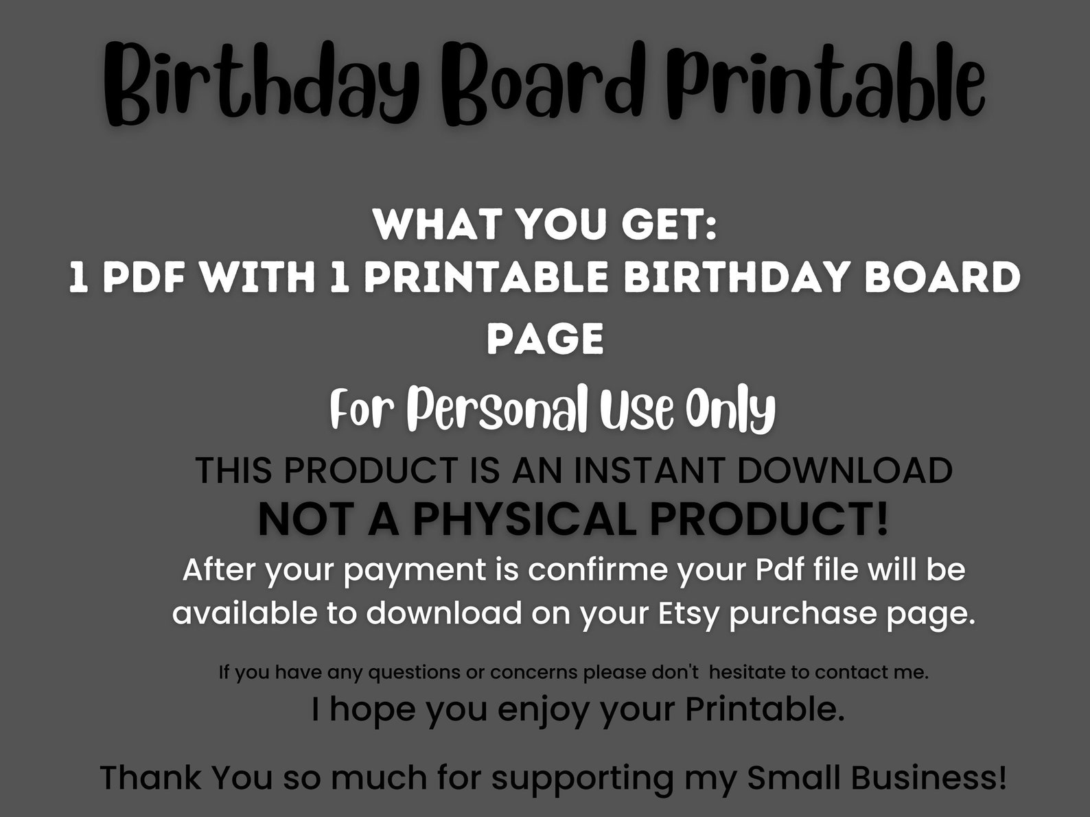 Birthday Board Printable|birthday Tracker|printable Birthday Tracker ...