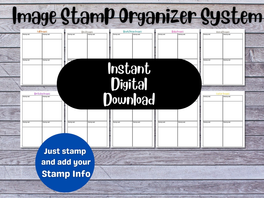 Image Stamp Organizing Sysytem|printable Stamp Organizer|stamp Tool for ...