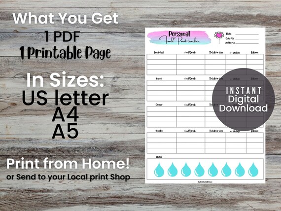 Printable Personal Food Point Tracker daily Point Tracker - Etsy