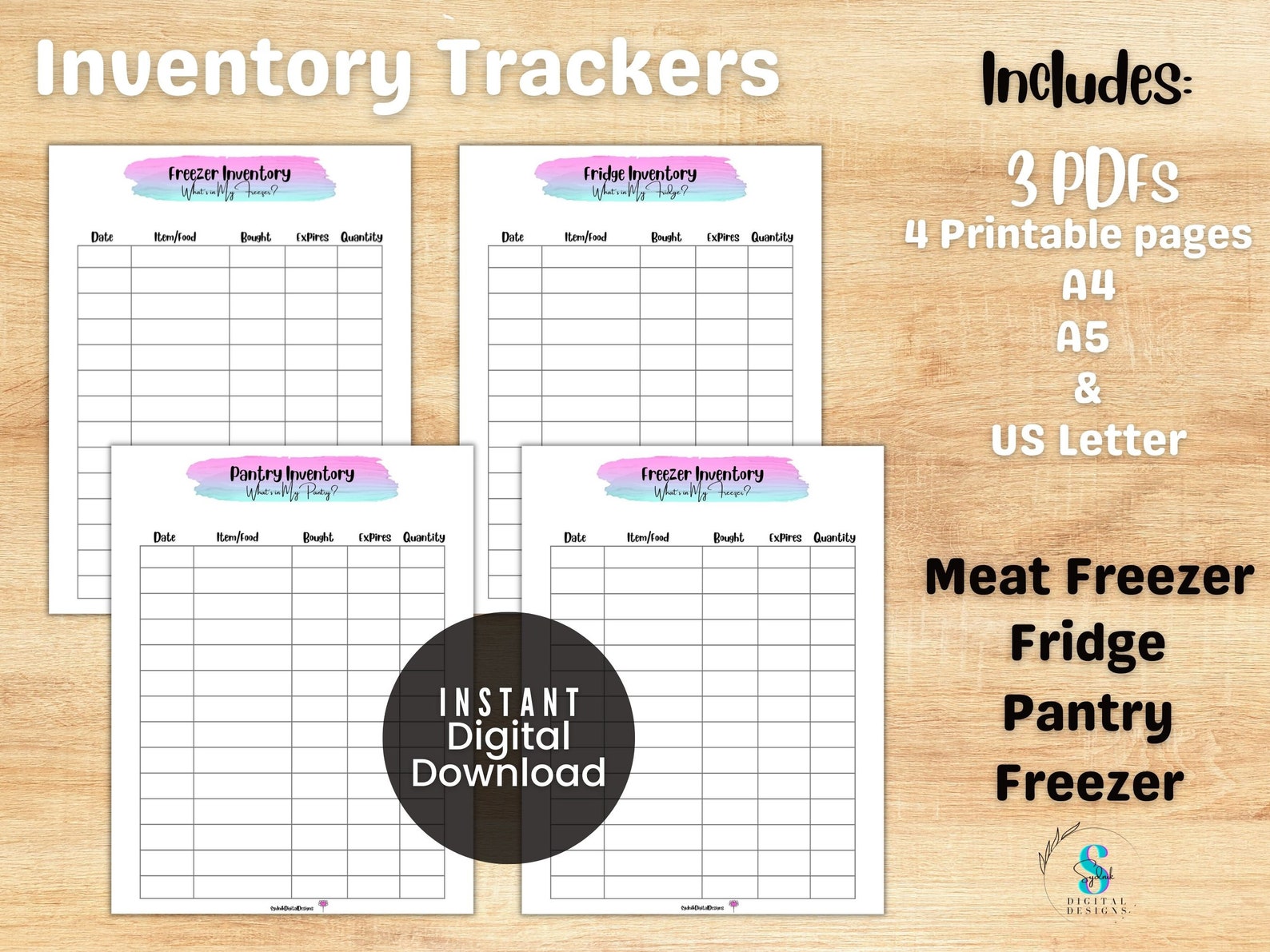 Food Inventory Printable Bundle| Fridge Inventory| Freezer Inventory ...