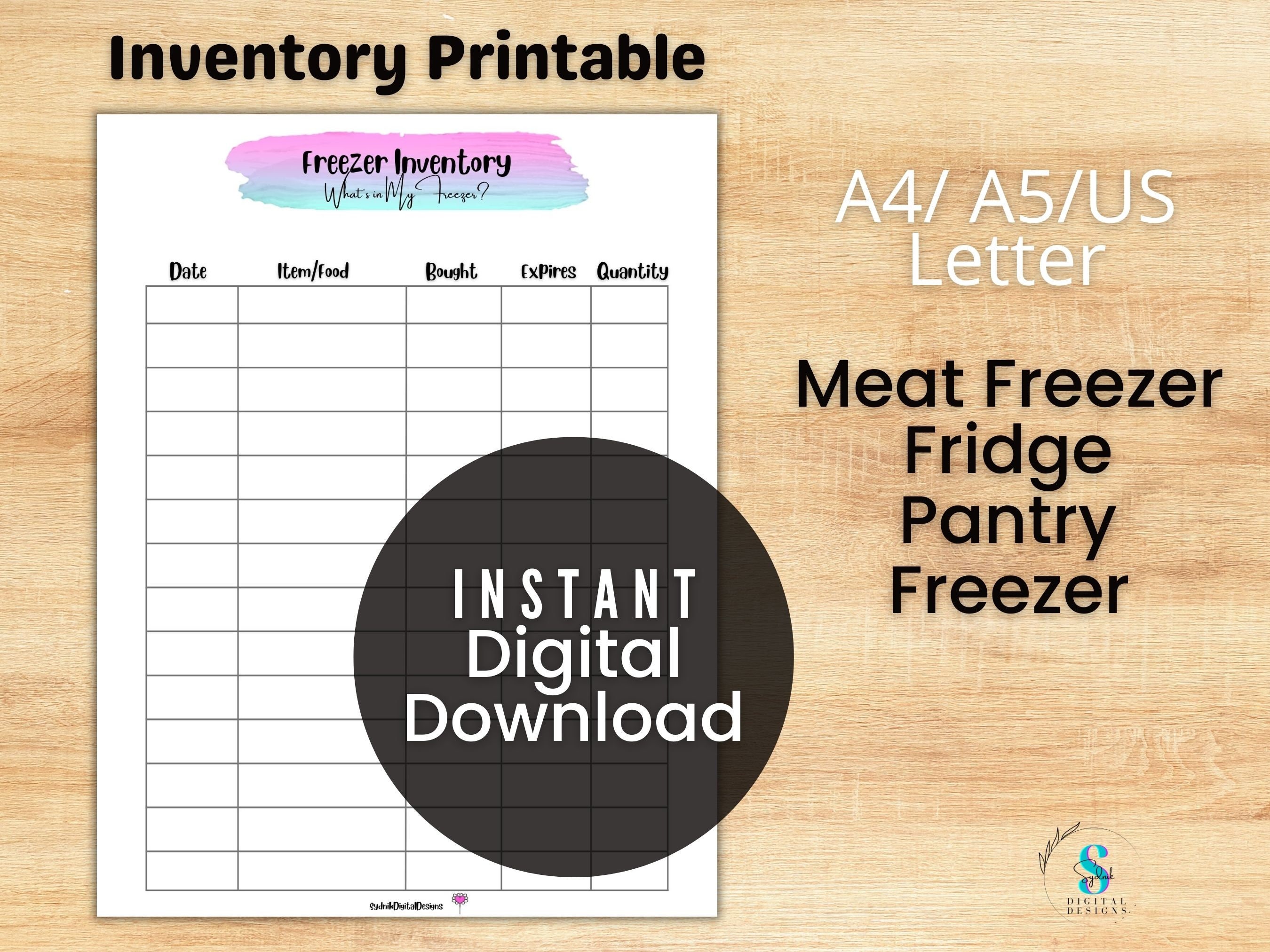 Food Inventory Printable Bundle| Fridge Inventory| Freezer Inventory ...