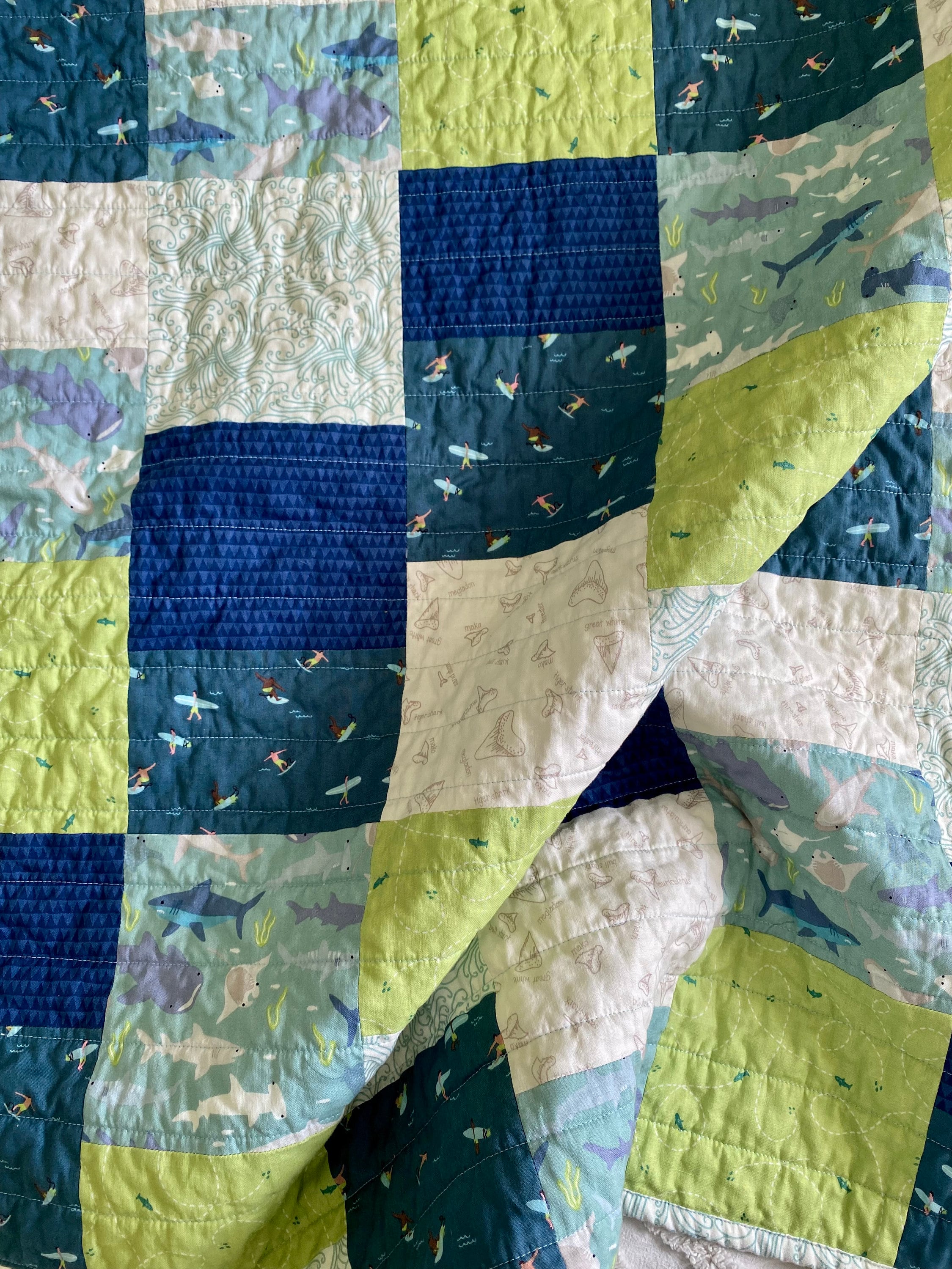 Surfer Boy Baby Quilt Handmade Baby Boy Quilt Beach Theme - Etsy