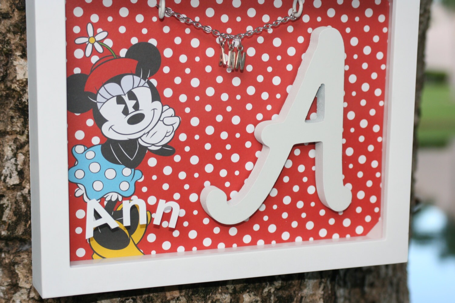 Shadow Box-minnie Mouse Red With White Polka Dots (personalize Name) - Etsy