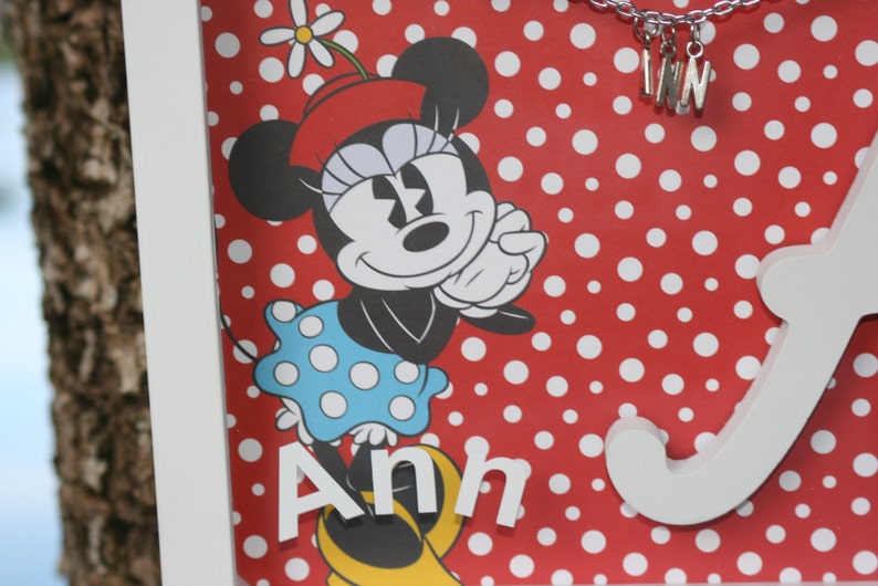 Shadow Box-minnie Mouse Red With White Polka Dots (personalize Name) - Etsy