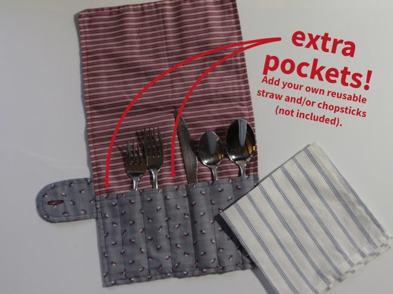 Utensils Togo Cutlery Roll for Travel Reduce Waste | Etsy