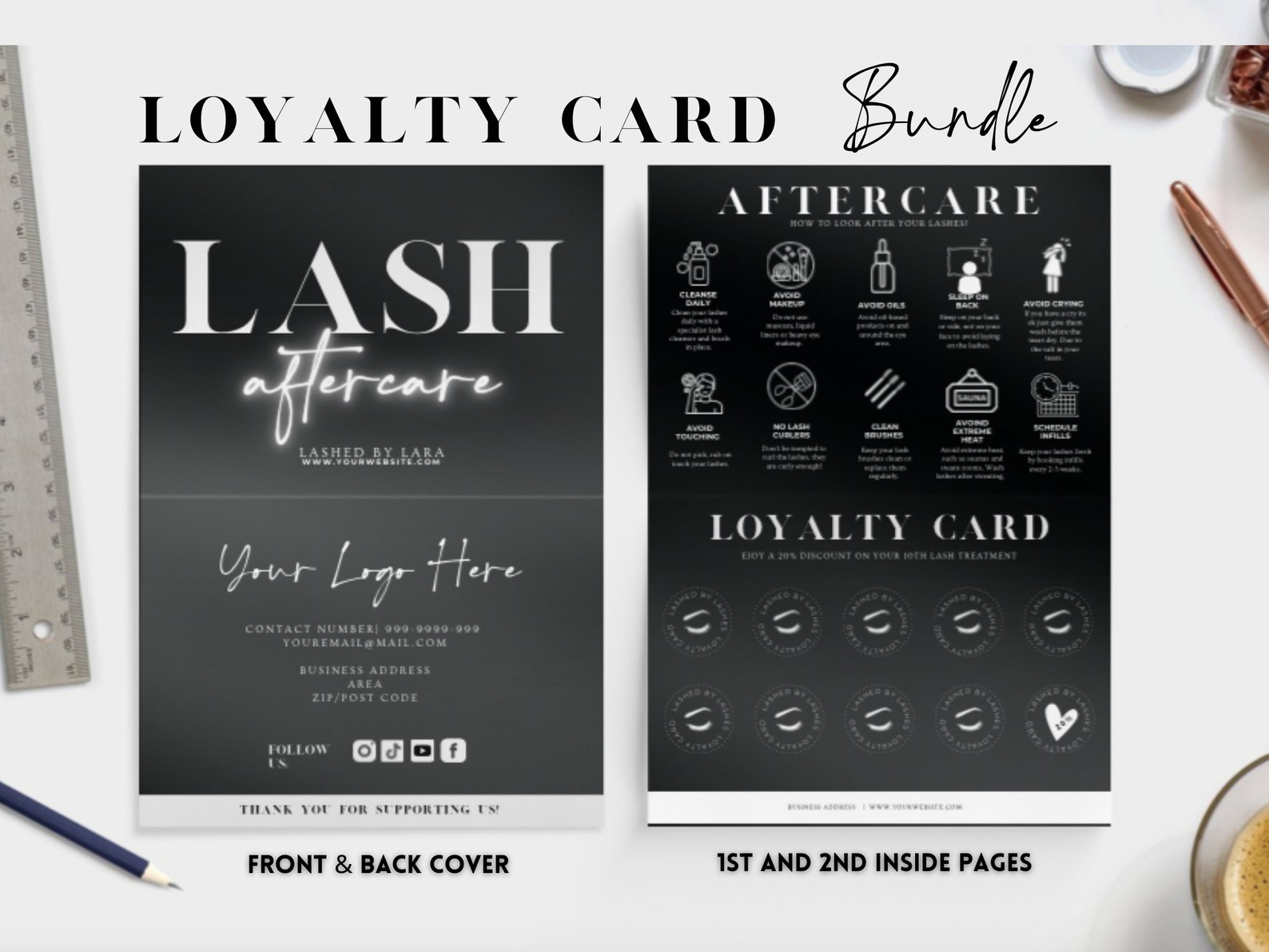 Editable Lash Tech Loyalty Aftercare Card Template (digital Download ...