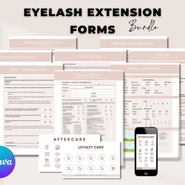 Eyelash Client Record Card - Etsy