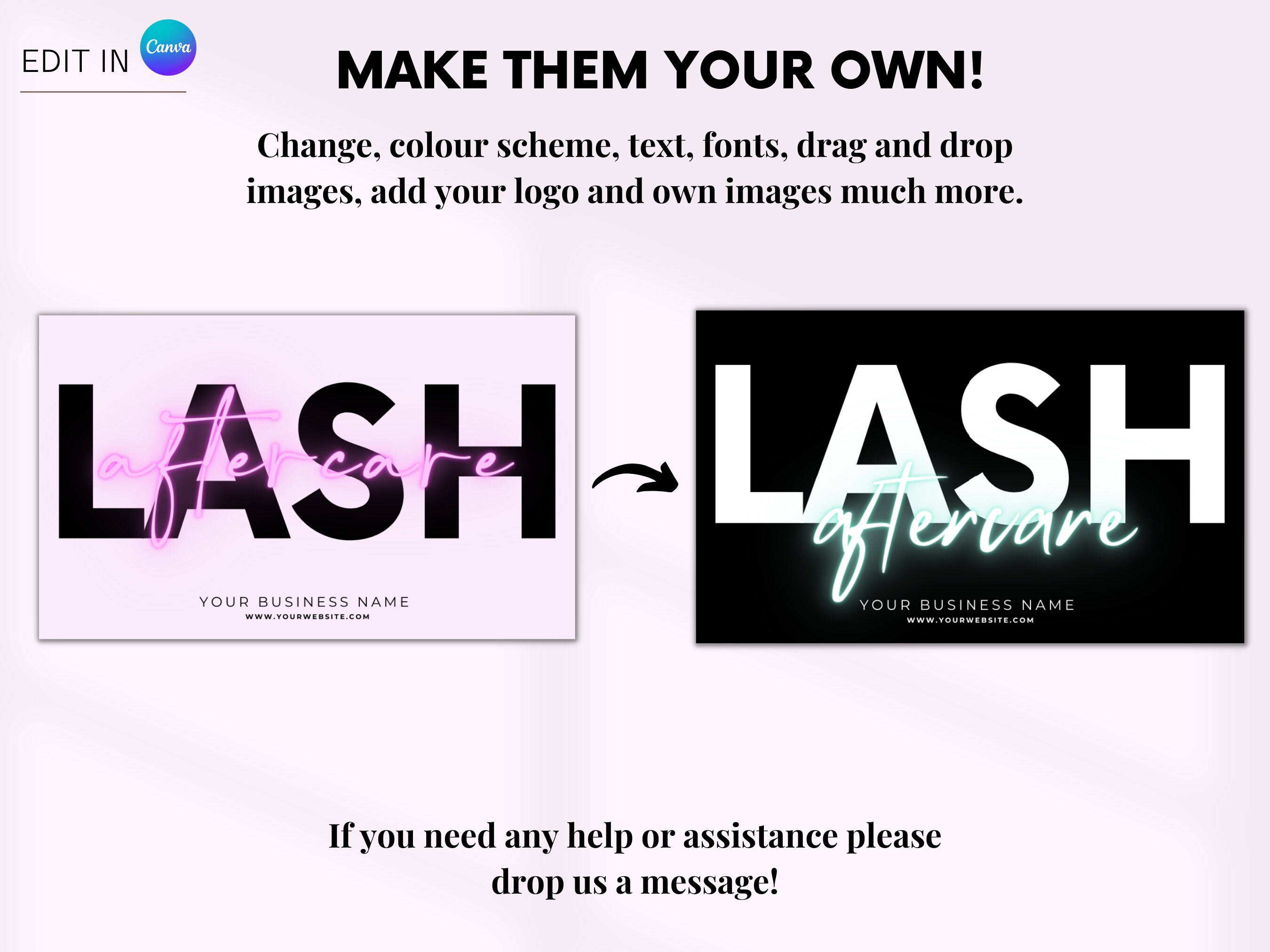 Lash Tech Business Cards Branding Kit, Lash Artist Business Card, Lash ...