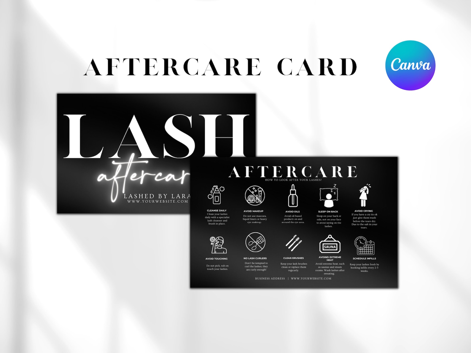Editable Lash Tech Loyalty Aftercare Card Template (digital Download ...