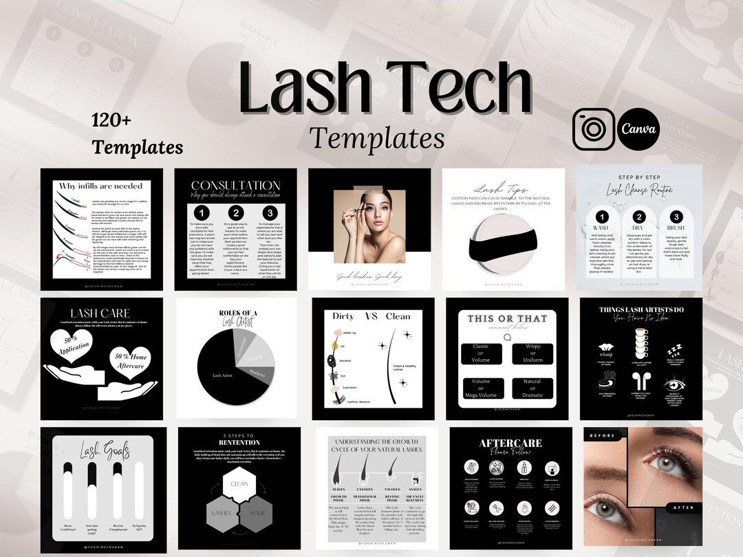 Luxury Lash Artist Instagram Template Lash Stylist Post Templates Lash ...