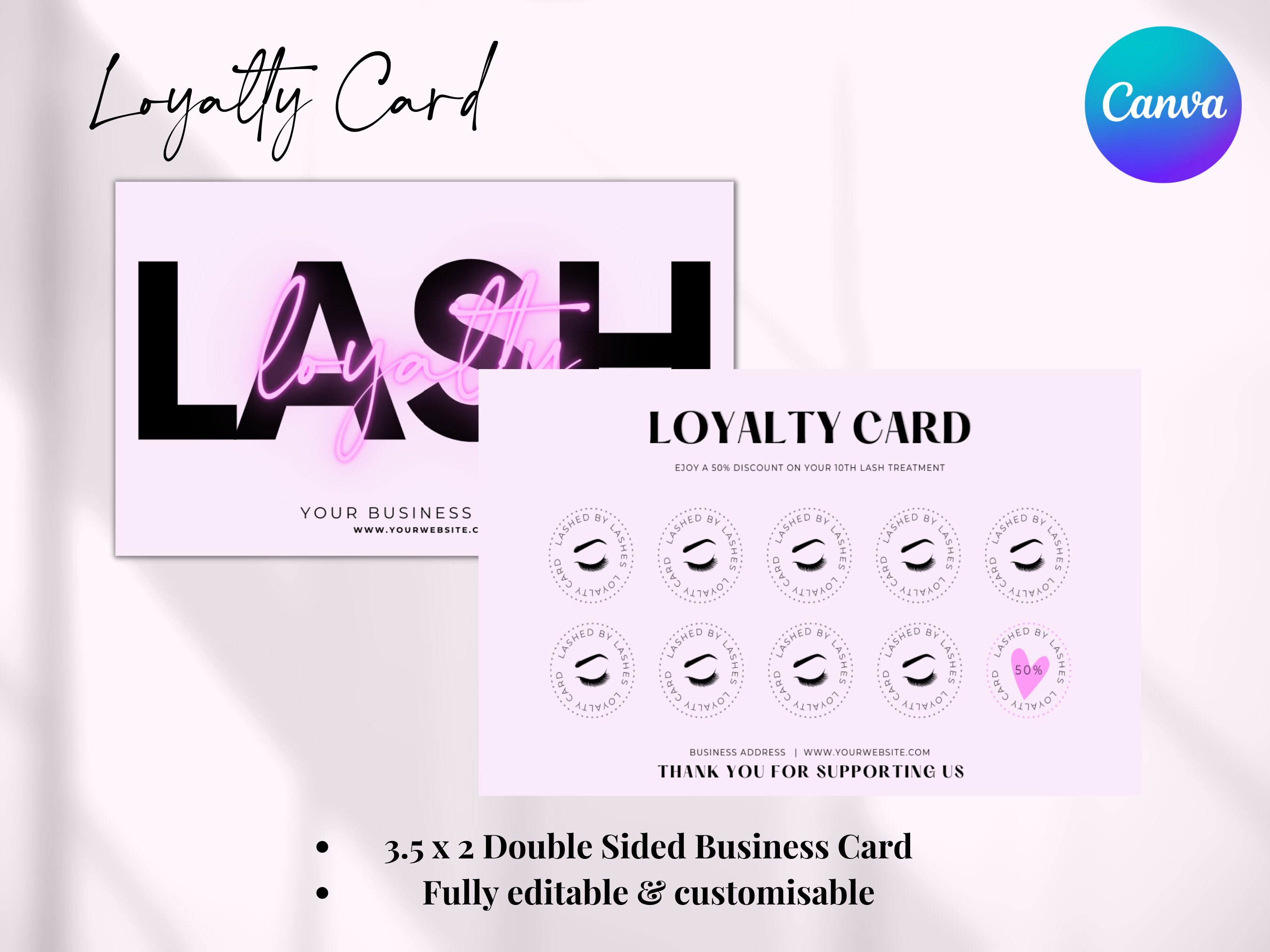 Lash Tech Business Cards Branding Kit, Lash Artist Business Card, Lash ...