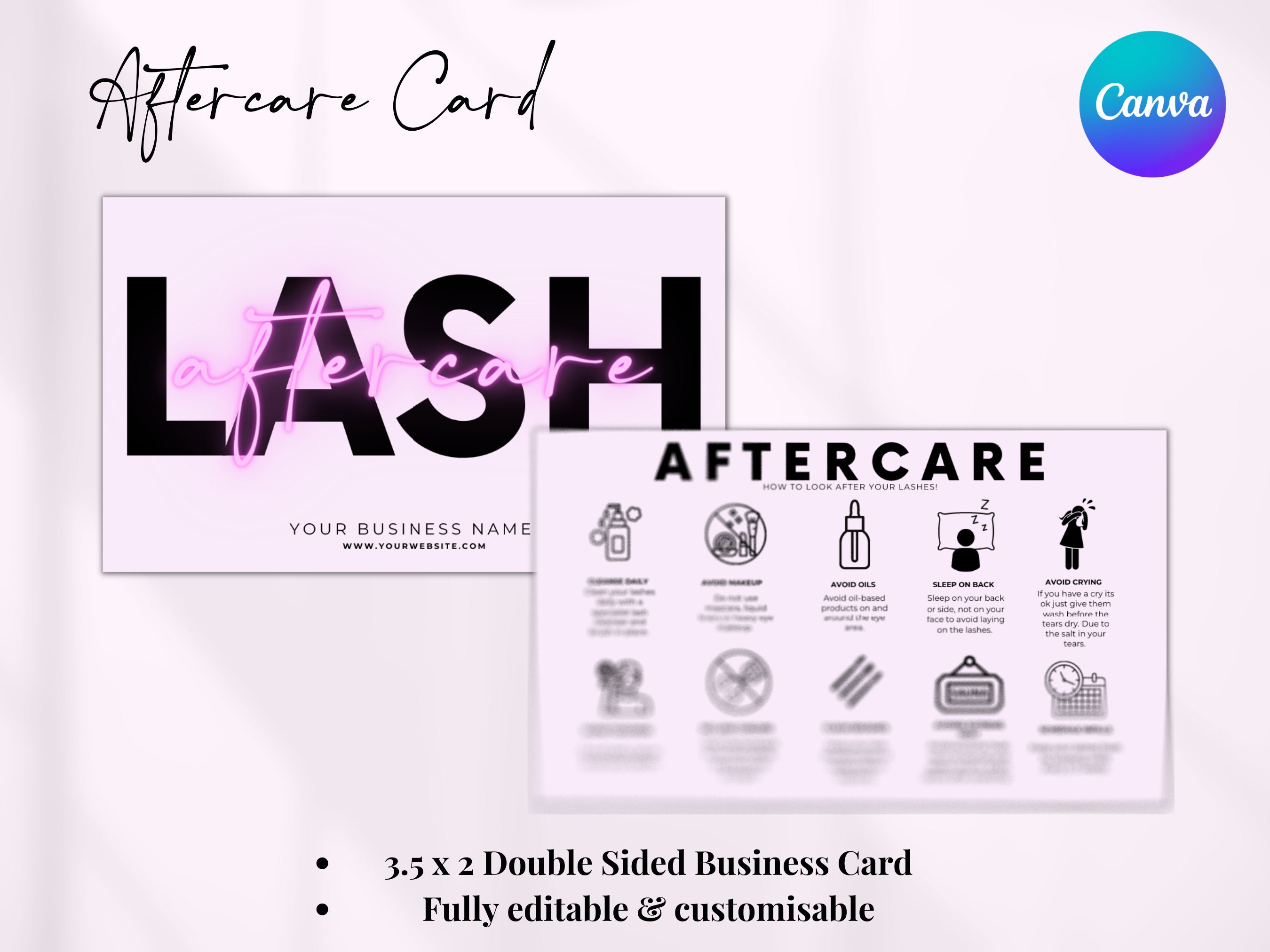 Lash Tech Business Cards Branding Kit, Lash Artist Business Card, Lash ...