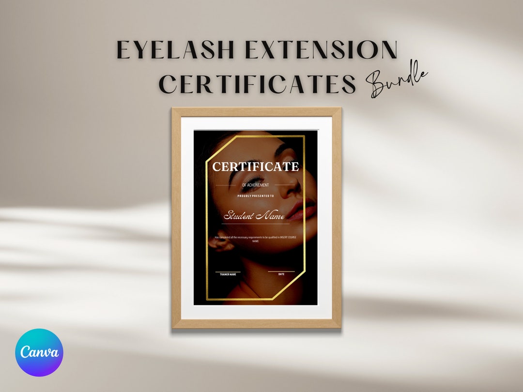 Portrait Certificate of Completion Template, Lash Training Certificate ...