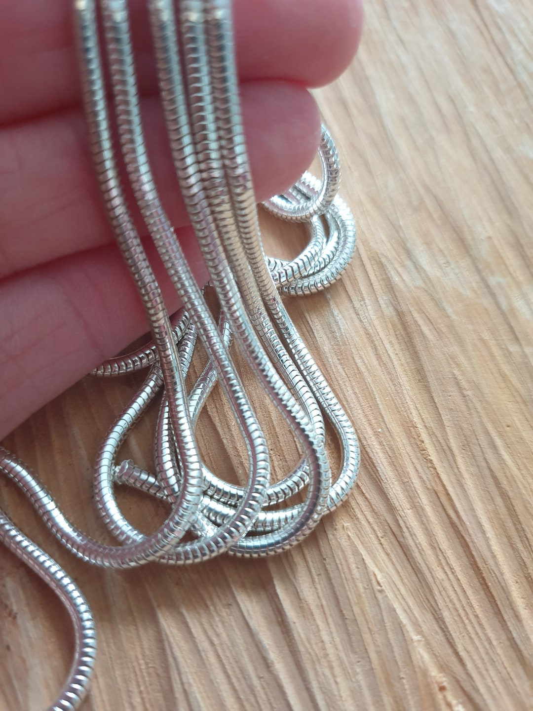 Sterling Silver Chain, Unisex Chain, Snake Style Necklace, 14 Short ...