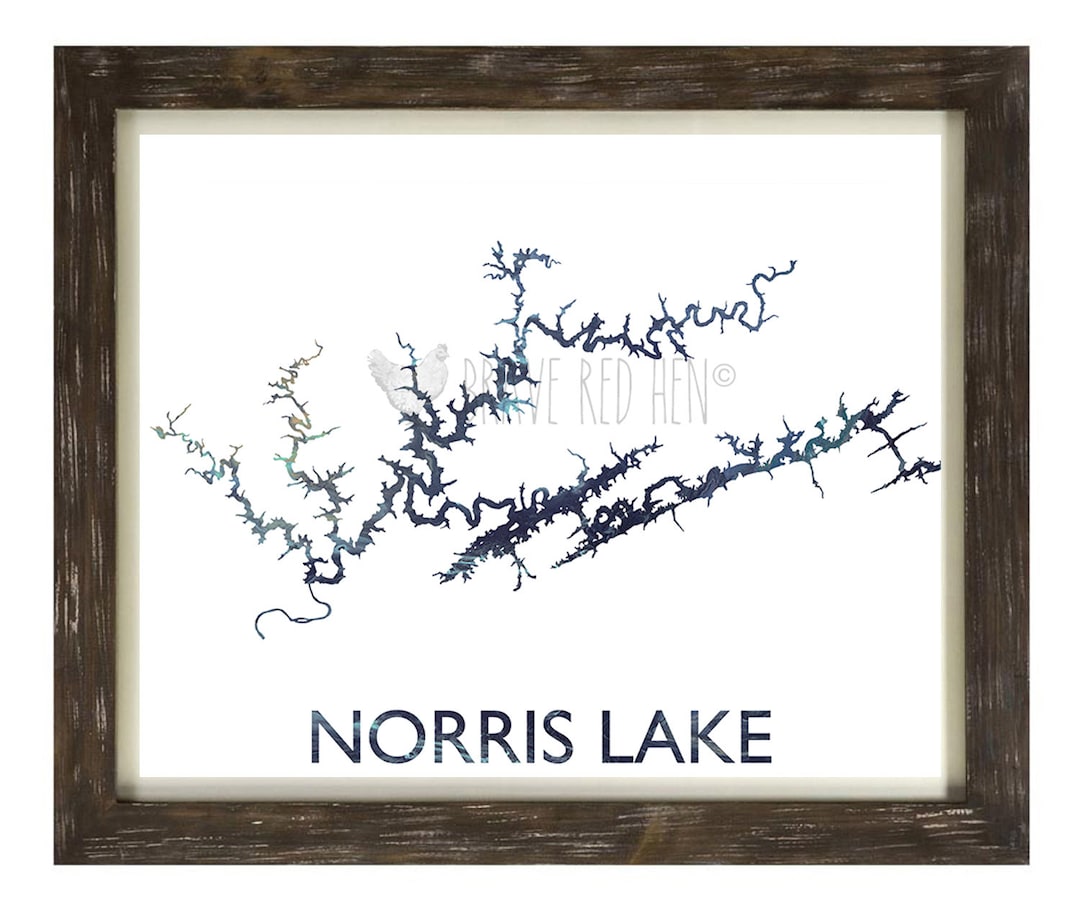 Norris Lake Print, Norris Lake Map, Rocky Top, Maynardville, Clinch ...