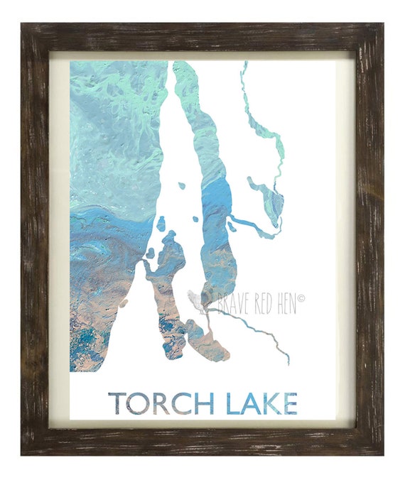 Torch Lake Print Torch Lake Map Lake Map Elk Lake - Etsy