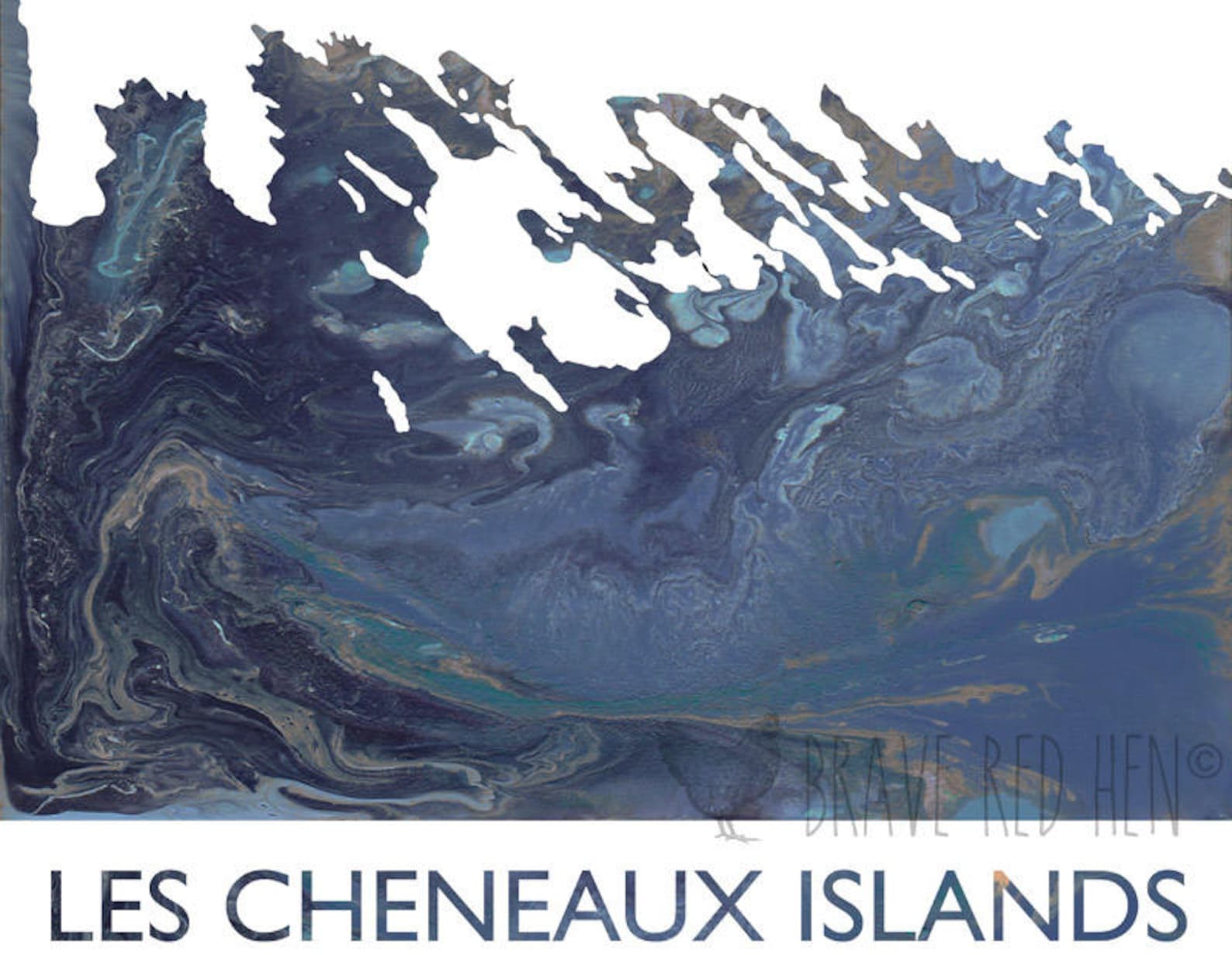 Les Cheneaux Art Print, Les Cheneaux Islands Map, Lake Huron, Lake Map ...