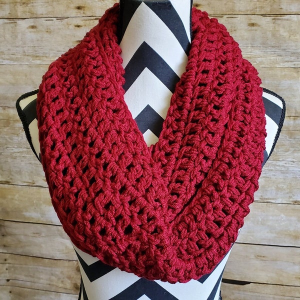 Red Infinity Scarf - Etsy