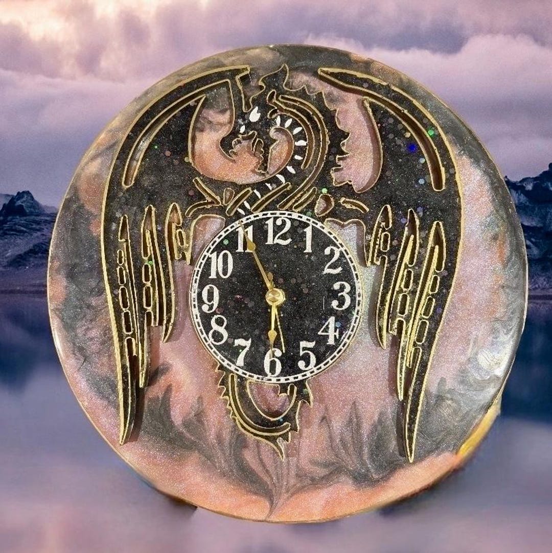 Draconic Timekeeper - Gothic Dragon Resin Wall Clock - Etsy