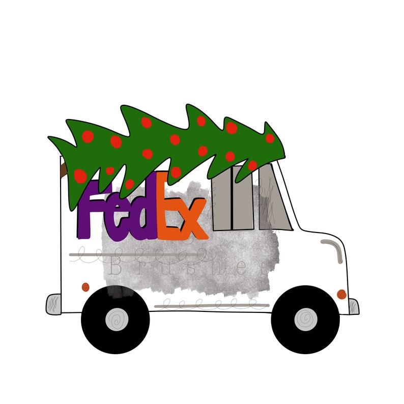 Fedex Mail carrier truck PNG file mail truck clip art with | Etsy