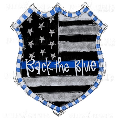 Back the Blue Police Officer Watercolor Printable Sublimation | Etsy