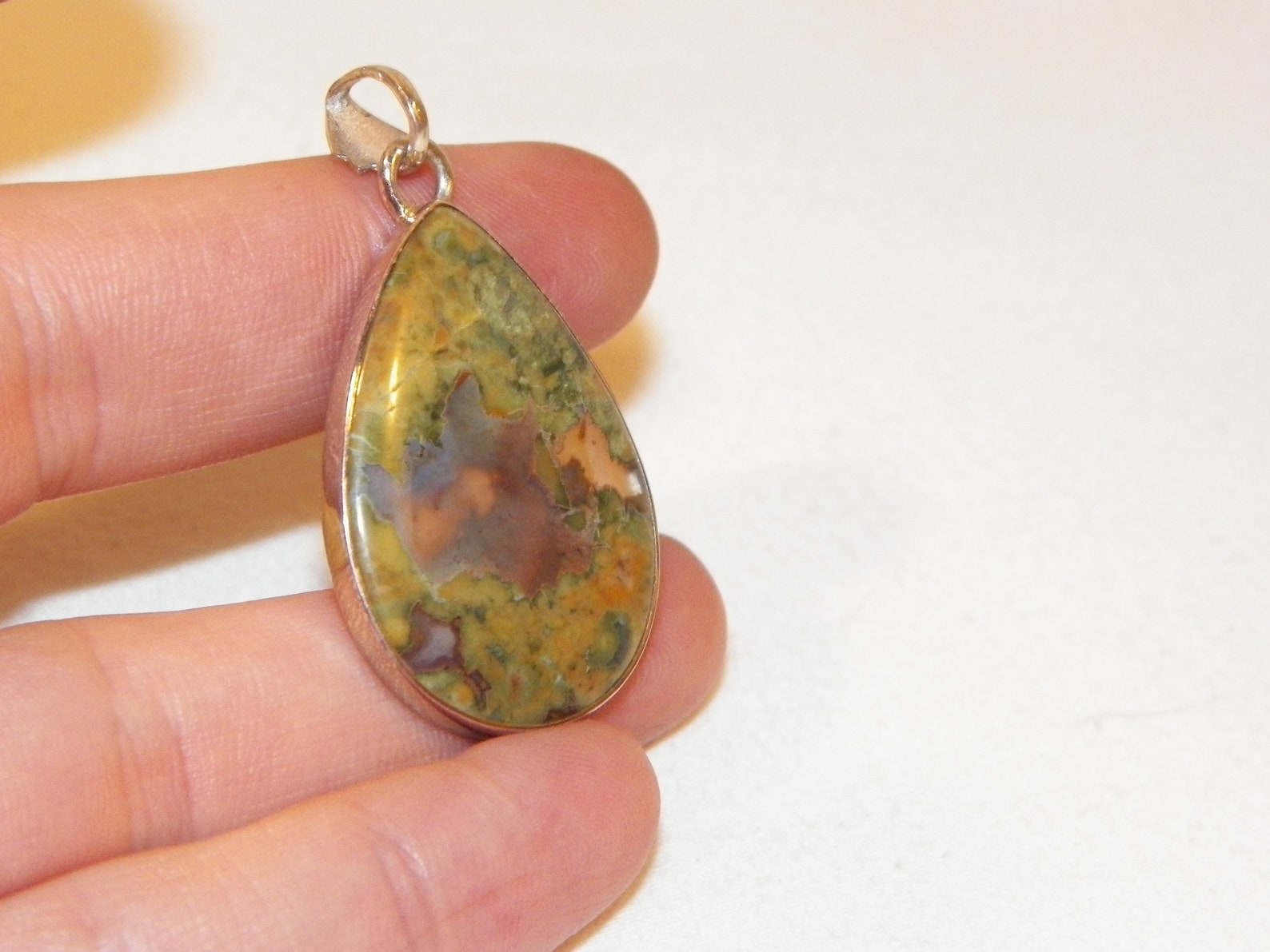 Sterling Silver Agate Gemstone Pendant Nature Colored - Etsy