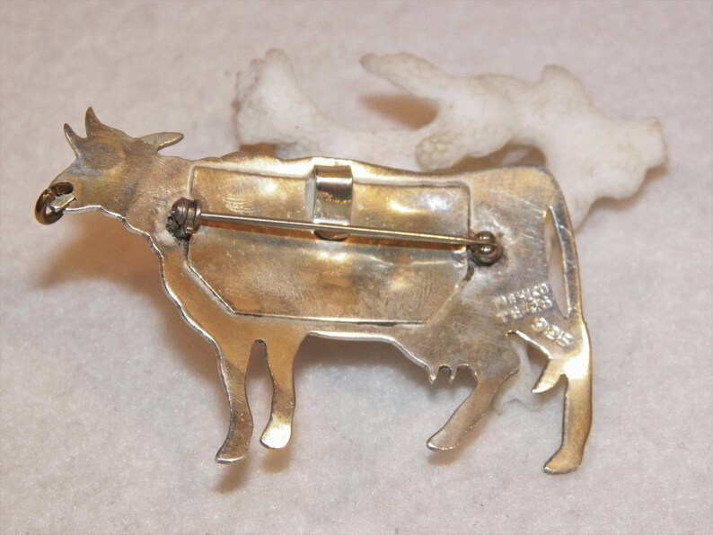 Sterling Silver Cow Brooch Sterling Silver Cow Pendant | Etsy