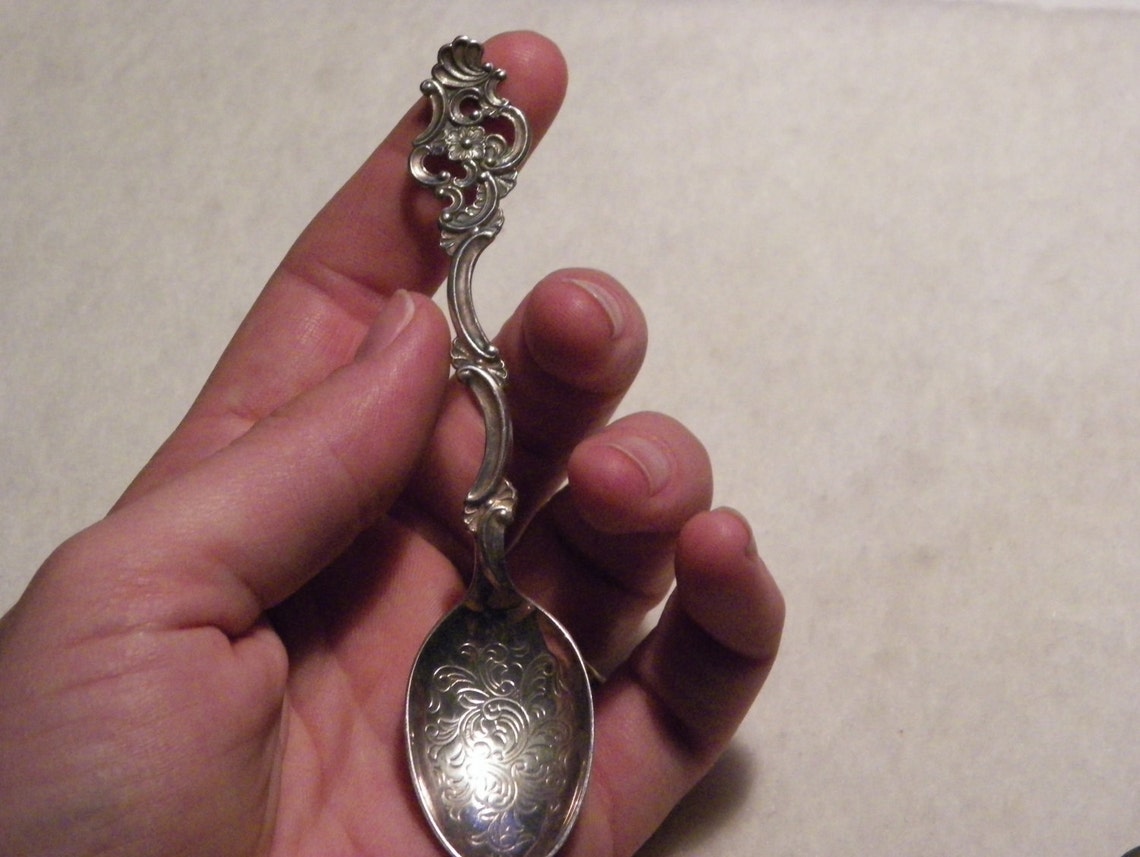Vintage Silver Spoon With Viking Rose | Etsy