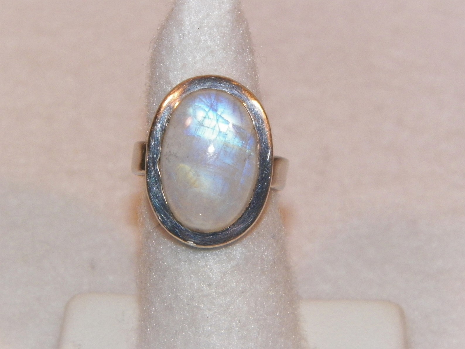 Sterling Silver Moonstone Ring Large Moonstone Ring Size 7 | Etsy
