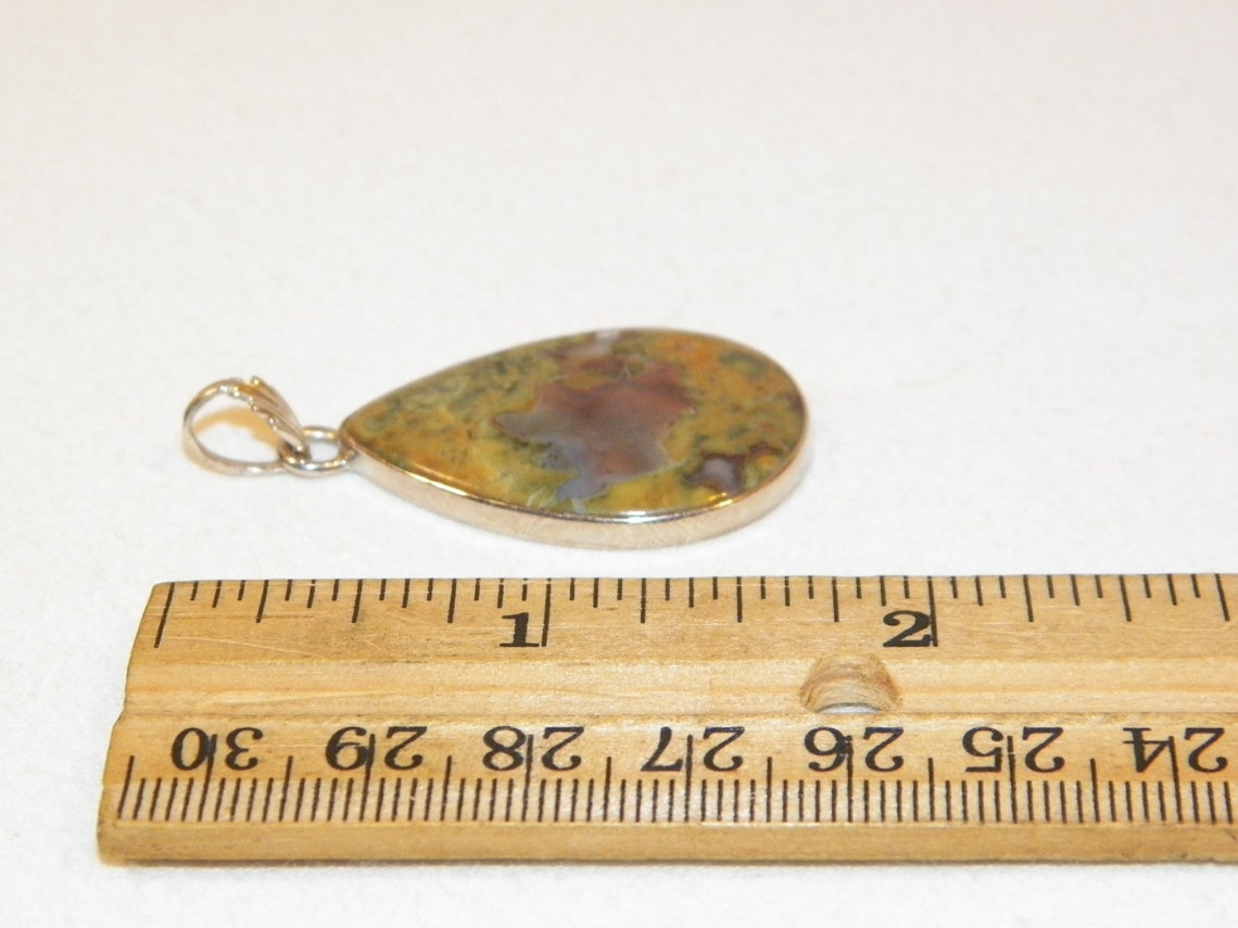 Sterling Silver Agate Gemstone Pendant Nature Colored - Etsy