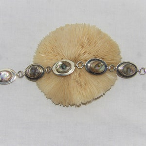Sterling Silver Abalone Shell Bracelet, 925 Abalone Shell, Gift for Her ...