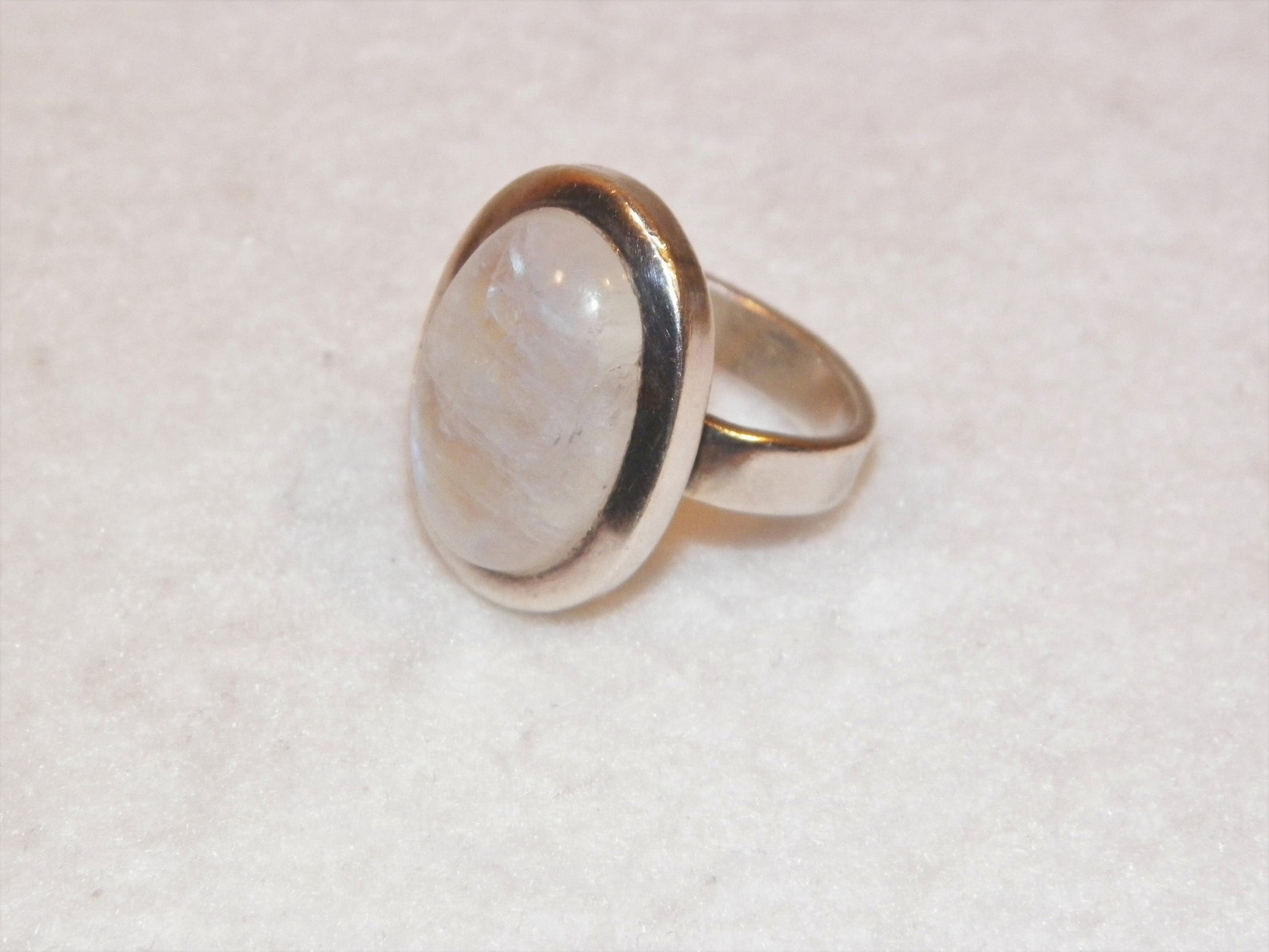Sterling Silver Moonstone Ring Large Moonstone Ring Size 7 - Etsy