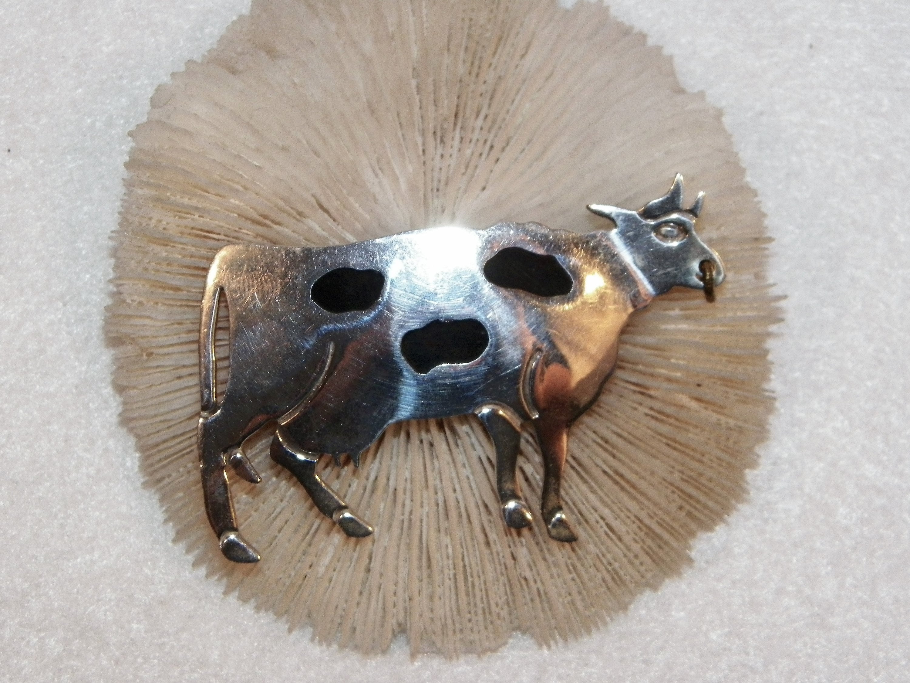 Sterling Silver Cow Brooch Sterling Silver Cow Pendant | Etsy