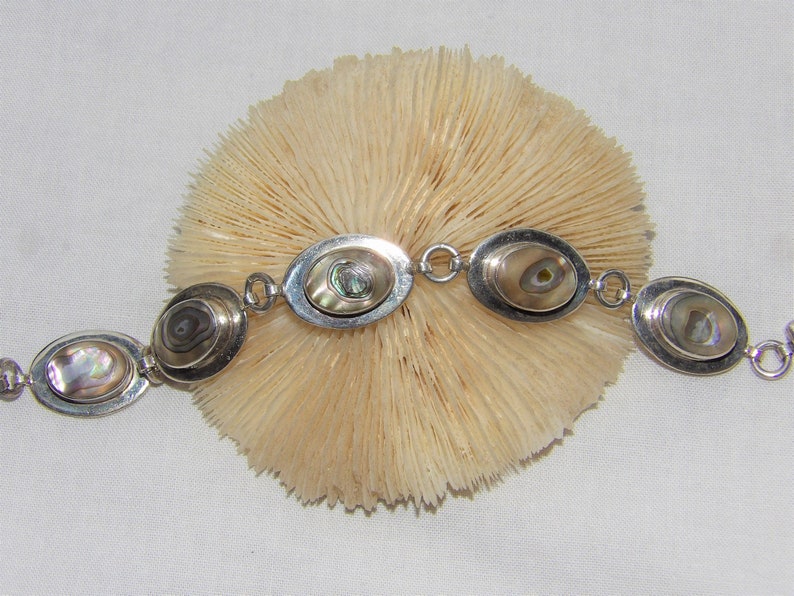 Sterling Silver Abalone Shell Bracelet 925 Abalone Shell - Etsy