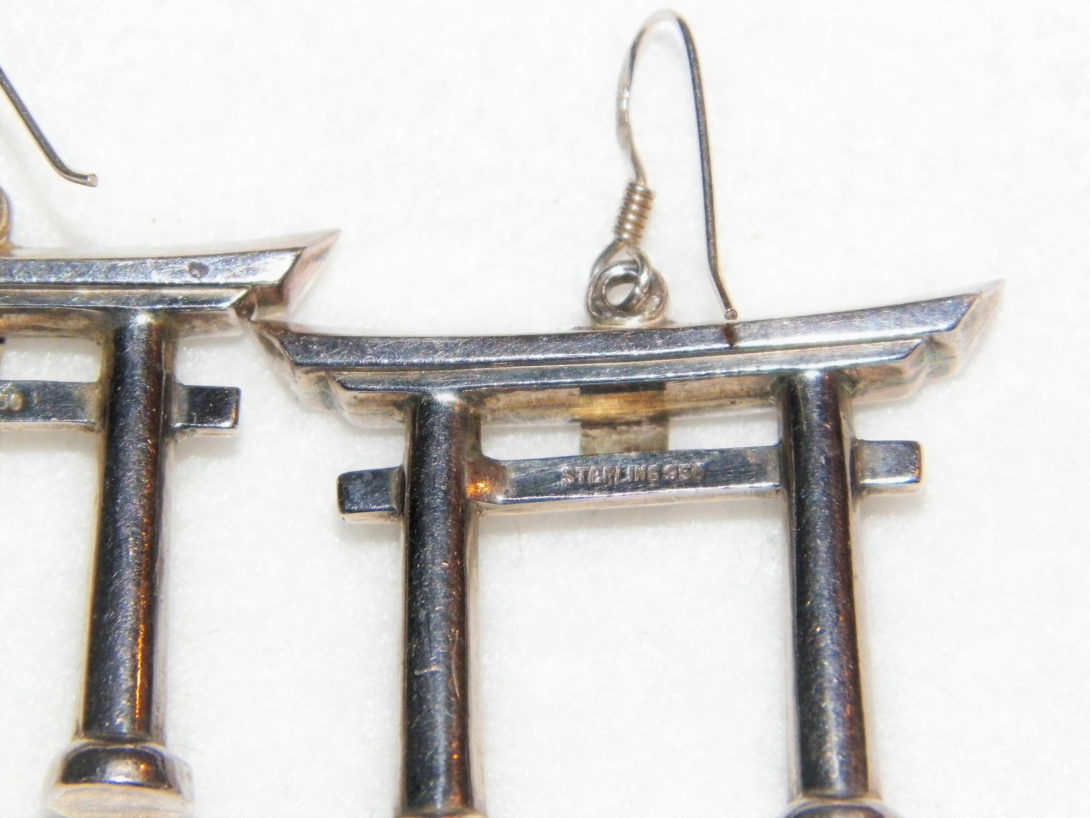 Sterling Silver Chinese Character Earrings - Etsy
