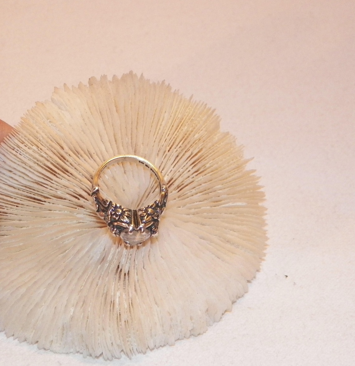 Sterling Silver Kabana Ring Size 7 Floral Ring Heart Ring - Etsy