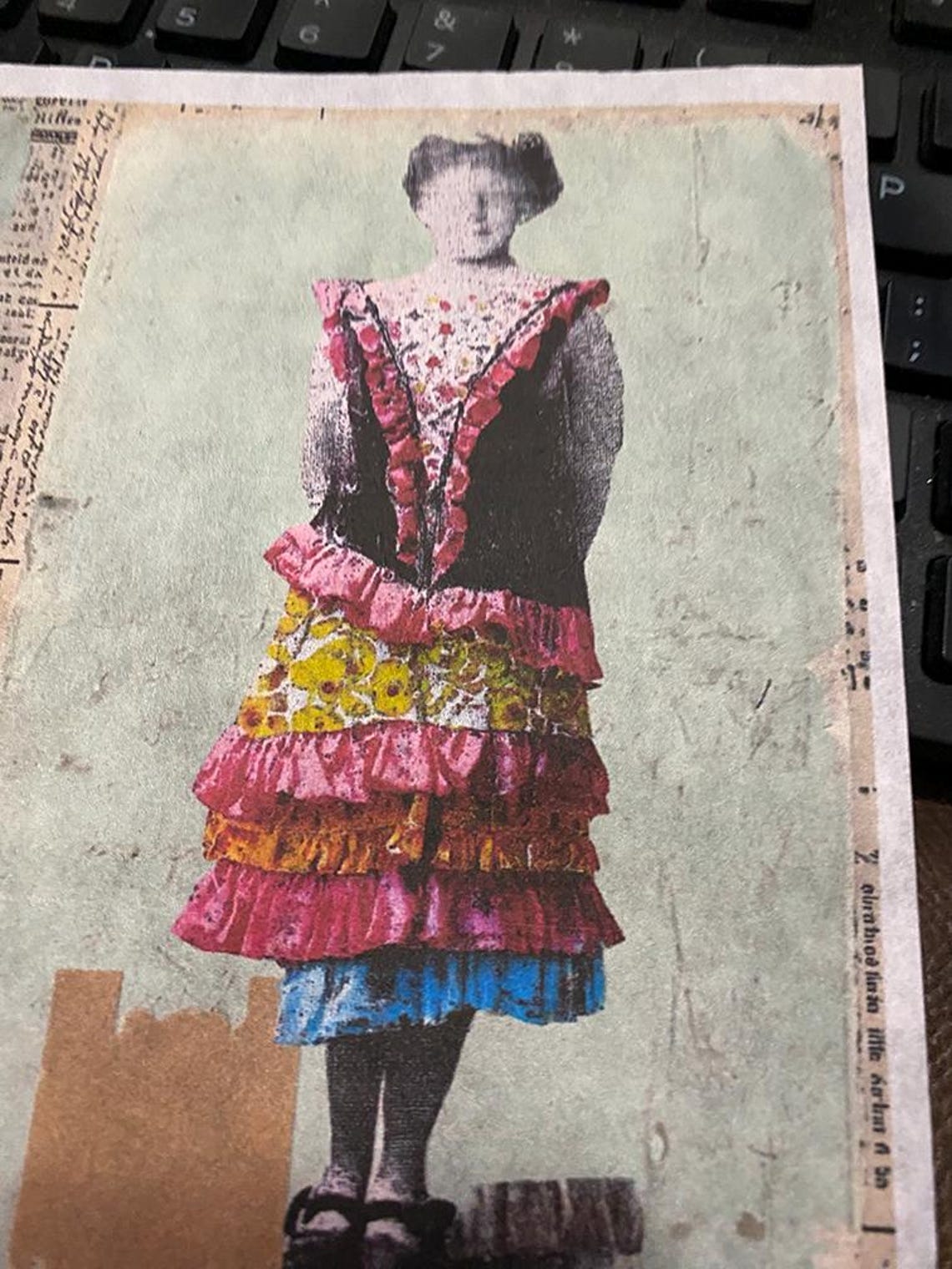 Vibrant Whimsical Collage Rice Paper Decoupage Sheet - Etsy