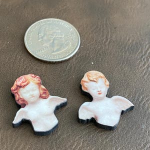 Pair of Tiny Guardian Angel Cherub Busts - Supplies for Altered Art ...