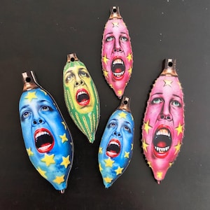 Colorful Funny Weird Bizarre Ornament Retro Kitsch Woodcuts – Mixed ...