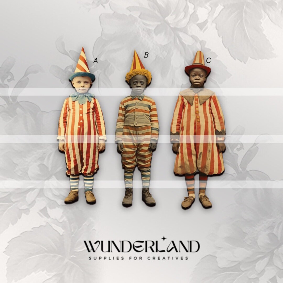 3 Mini Clown Fairy Character Cutouts for Altered Art/mixed Media, Doll ...