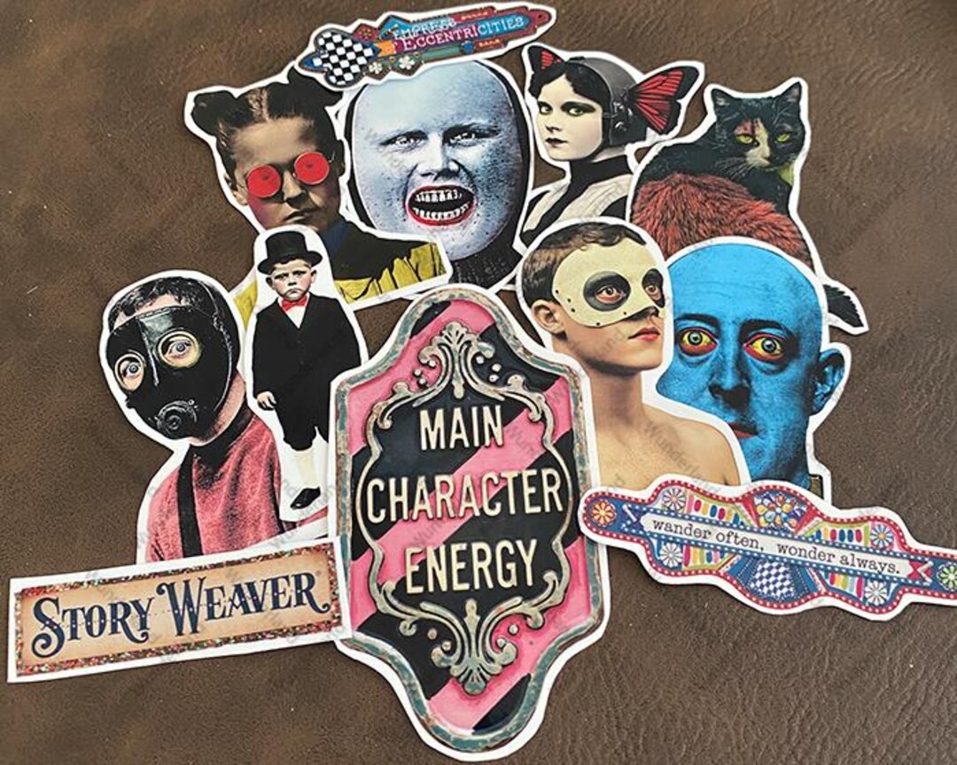 OOAK Weird Sticker Set - Stickers | Vintage-inspired Surreal Art Decals ...
