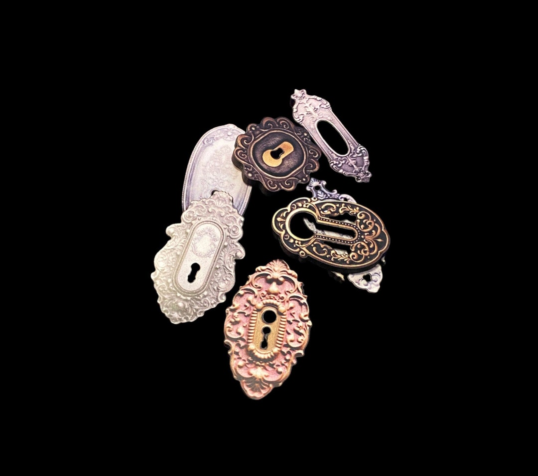 Set of 7 Vintage Ornate Keyholes, Victorian Laser Wood Cutouts ...