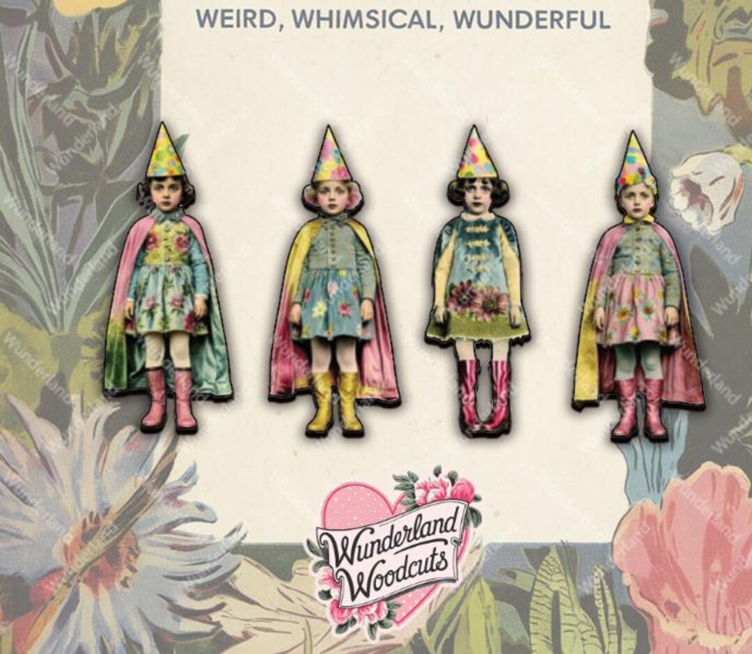 Party Cape Girls Kids Cutouts for Altered Art/mixed Media, Doll ...