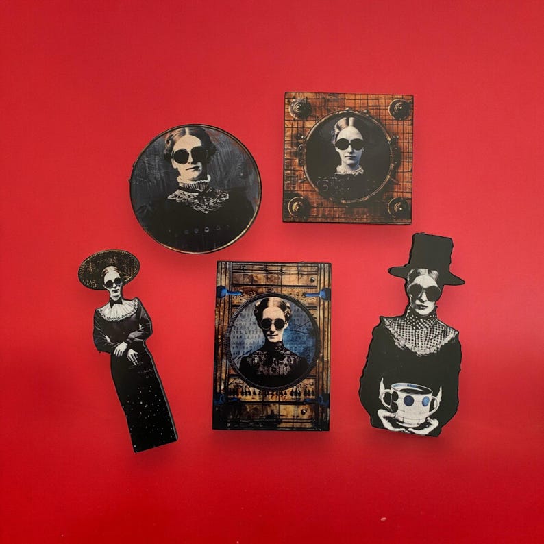 Gothic Steampunk 5 Pc Whimsically Weird Bizarre Ladies Wood Diecut Set ...