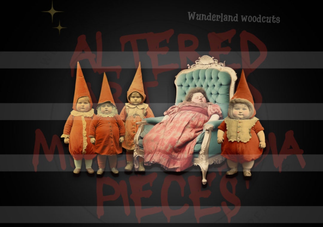 5 Pcs Gnome Princess Woodcuts – Mixed Media Altered Art - Wood Cutouts ...