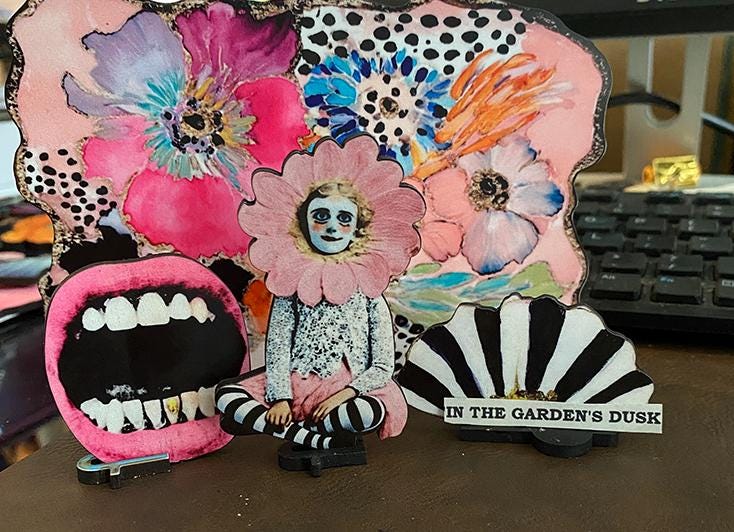 2 Cute Whimsically Weird Face Parts - Supplies for Jewelry, Altered Art ...